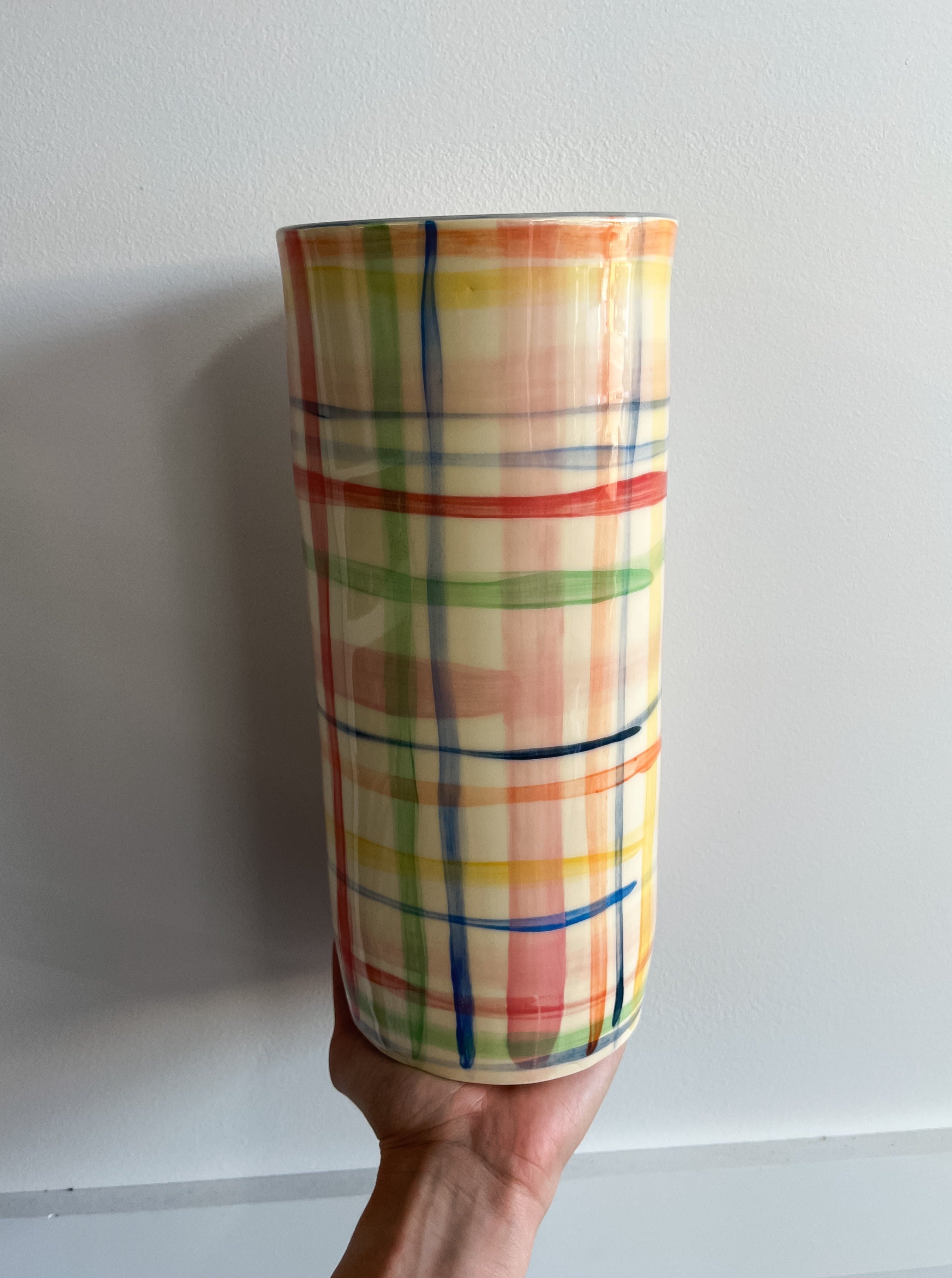 Extra Large Vase Multicolour Checks 27cm – Gorgeous Giftlines