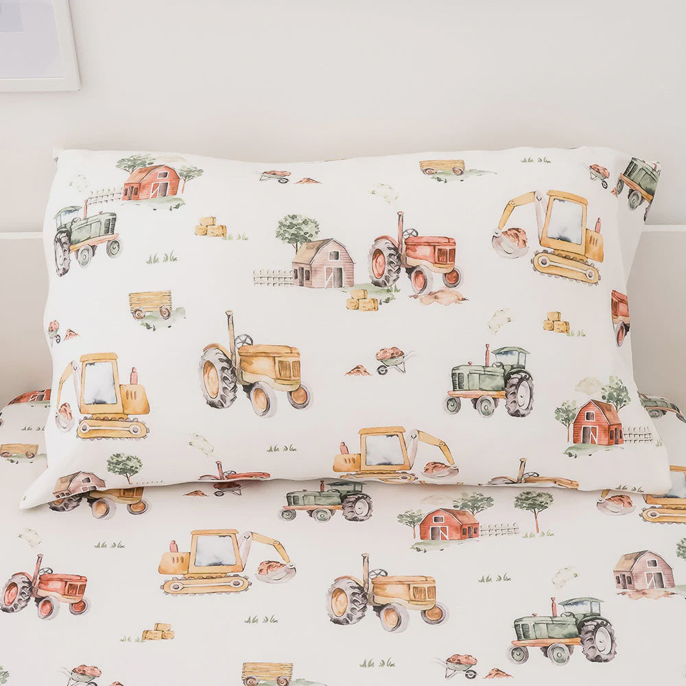 Diggers & Tractors Single Pillowcase – Gorgeous Giftlines