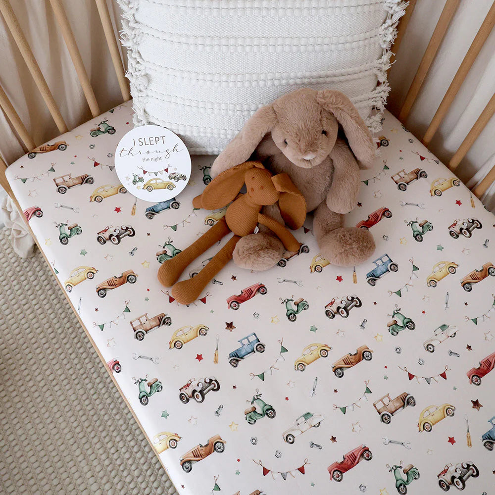Vintage Cars Cot Sheet – Gorgeous Giftlines